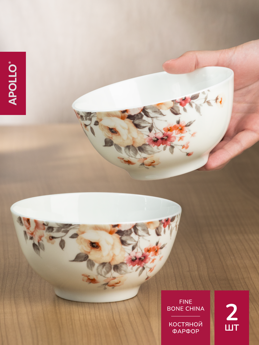 Тарелки глубокие суповые 320 мл 2 предмета Apollo, костяной фарфор
