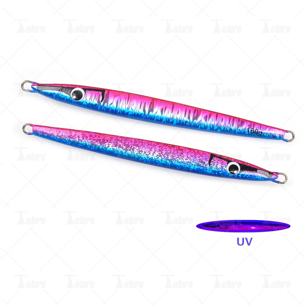 Super Lures 160 г 200 г УФ-светящаяся японская приманка для джиггинга Off Shore Cast Metal Spoon Jigs de pesca de mar Джиг-головка Скоростная рыболовная приманка