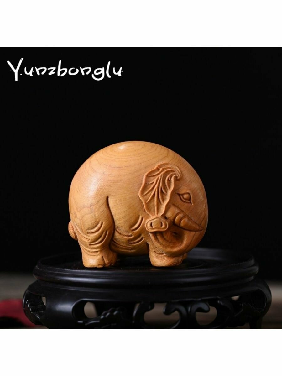 Yunzhonglu Статуя слона, Натуральная древесина, Туя восточная, Резьба по дереву