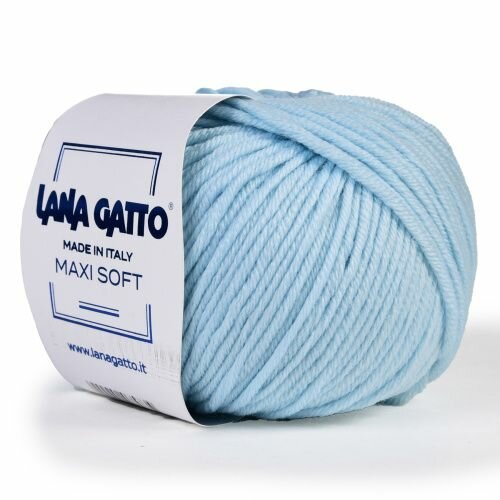 Пряжа Lana Gatto Maxi Soft (2 мотка) 14451 бледно-голубой
