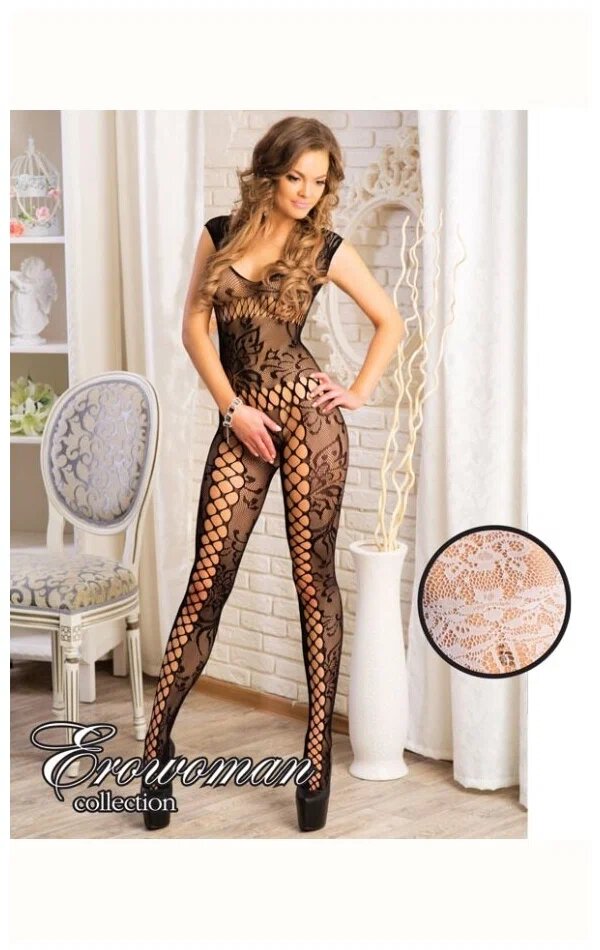 Комбинезон-сетка Erowoman с доступом, цвет белый