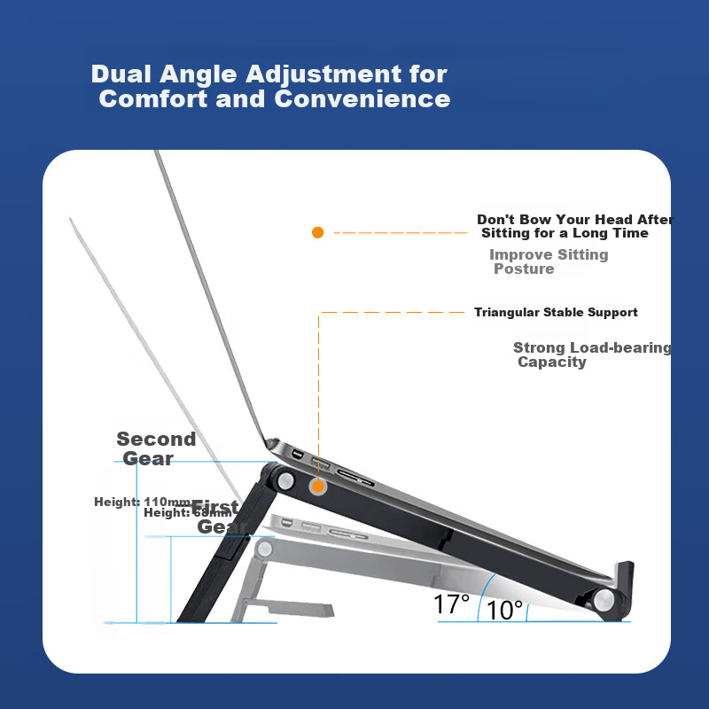 NVV Laptop Stand Cooling Stand Folding Heightening Stand Portable Lifting Stand for Huawei Apple MacBook Notebook Stand NP-6A Black