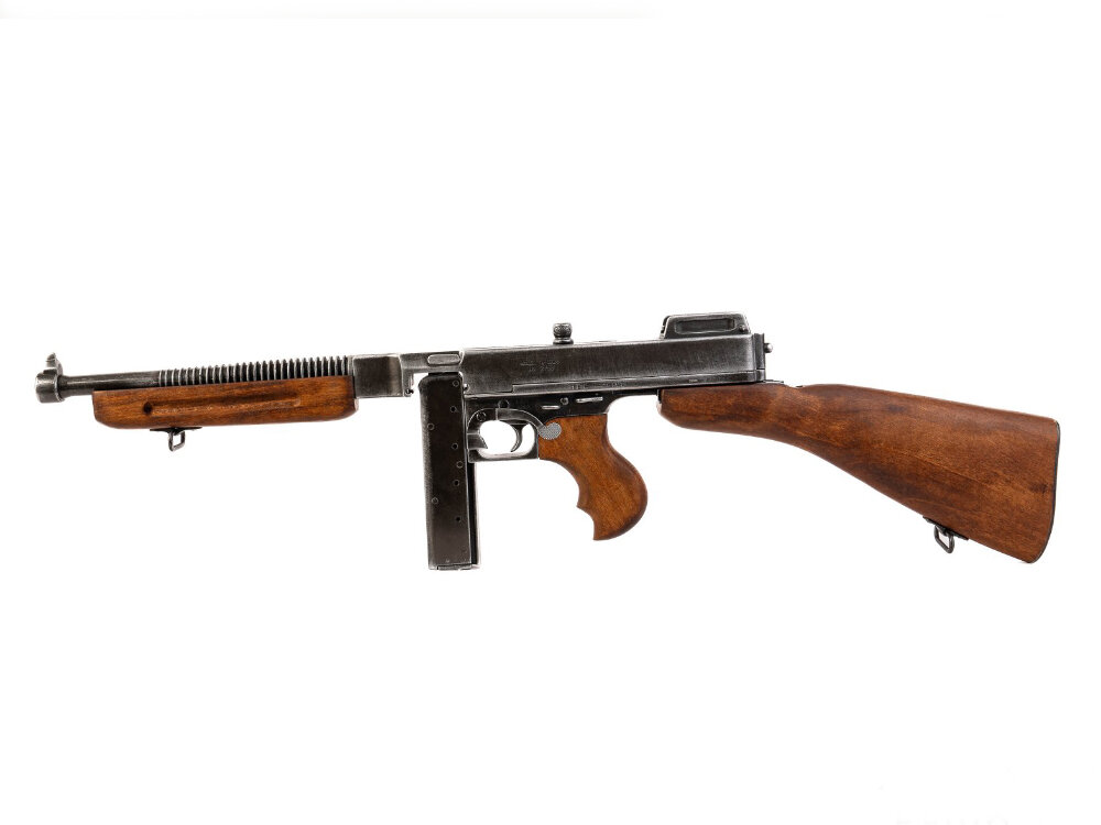 Сувенирный автомат (пистолет-пулемет) Denix M1 A1 "Томпсон", состаренный, для мужчин, 1 шт.