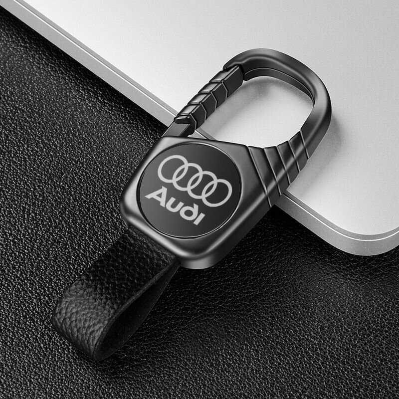 Подходит для Audi брелок из воловьей кожи на веревке, висящий на талии, анти-потерянный креативный автомобильный брелок из высококачественной кожи
