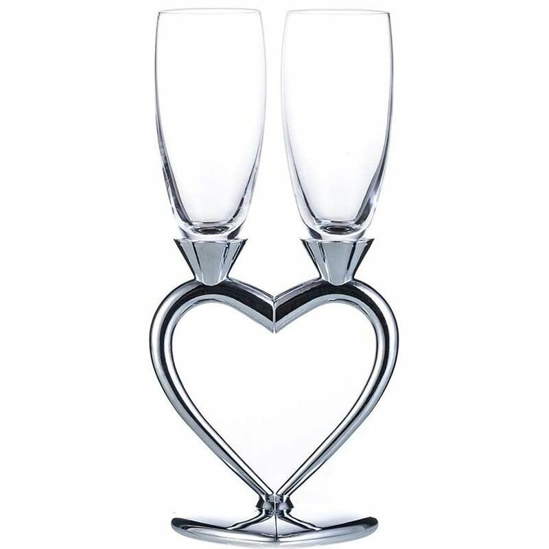2шт 200 мл Прозрачные Свадебные бокалы для молодоженов в золоте и розовом серебре в форме сердца