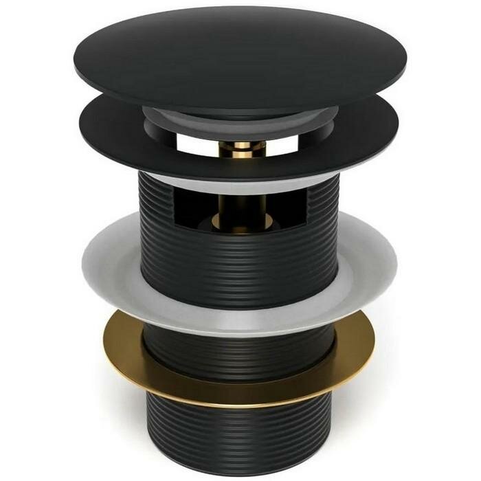 Донный клапан Maretti AC19Z12560 click-clack Черный матовый, для ванной комнаты