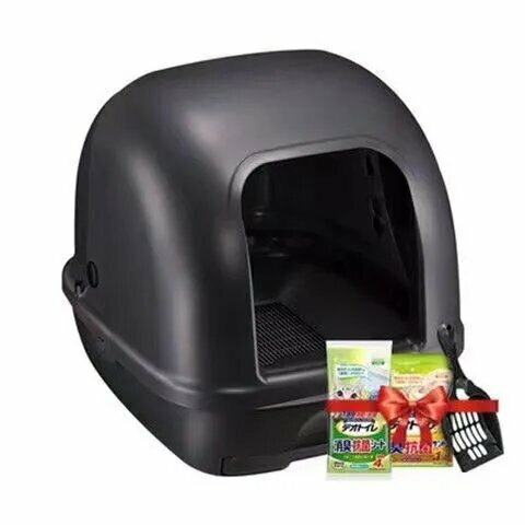 KNOW EASY-Unicharm Део Туалет лоток для кошек закрытого типа. серовато-чёрный