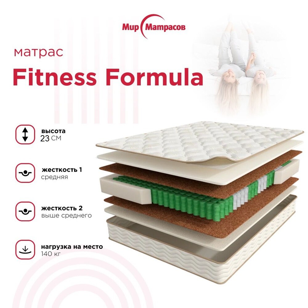 Матрас Fitness FORMULA круглый D220, h23 см, анатомический, разносторонний, независимые пружины 7 зон
