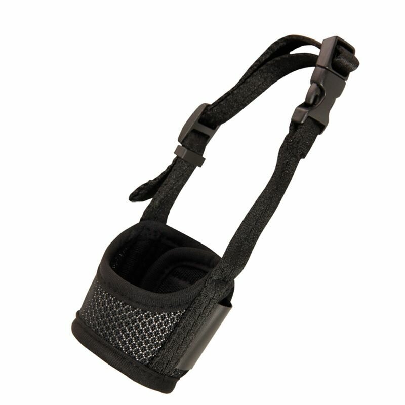 Намордник для собаки, предотвращает кусание, лай и жевание. Регулируемая дышащая сетка. Намордник для собаки из мягкой ткани позволяет задыхаться, длина 18-24 см.