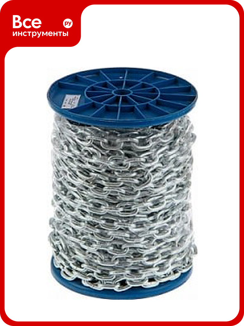 Сварная цепь креп-комп короткозвенная DIN 766 м4 50м цк4