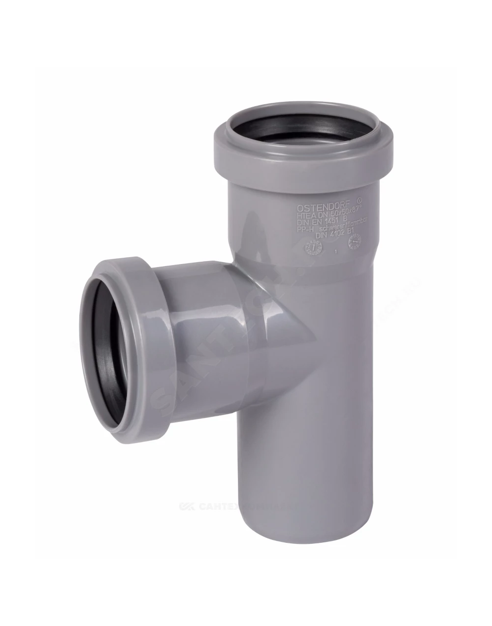 Тройник PP-H серая HT HTEA Дн 50х50х87гр б/нап в/к Ostendorf 112400