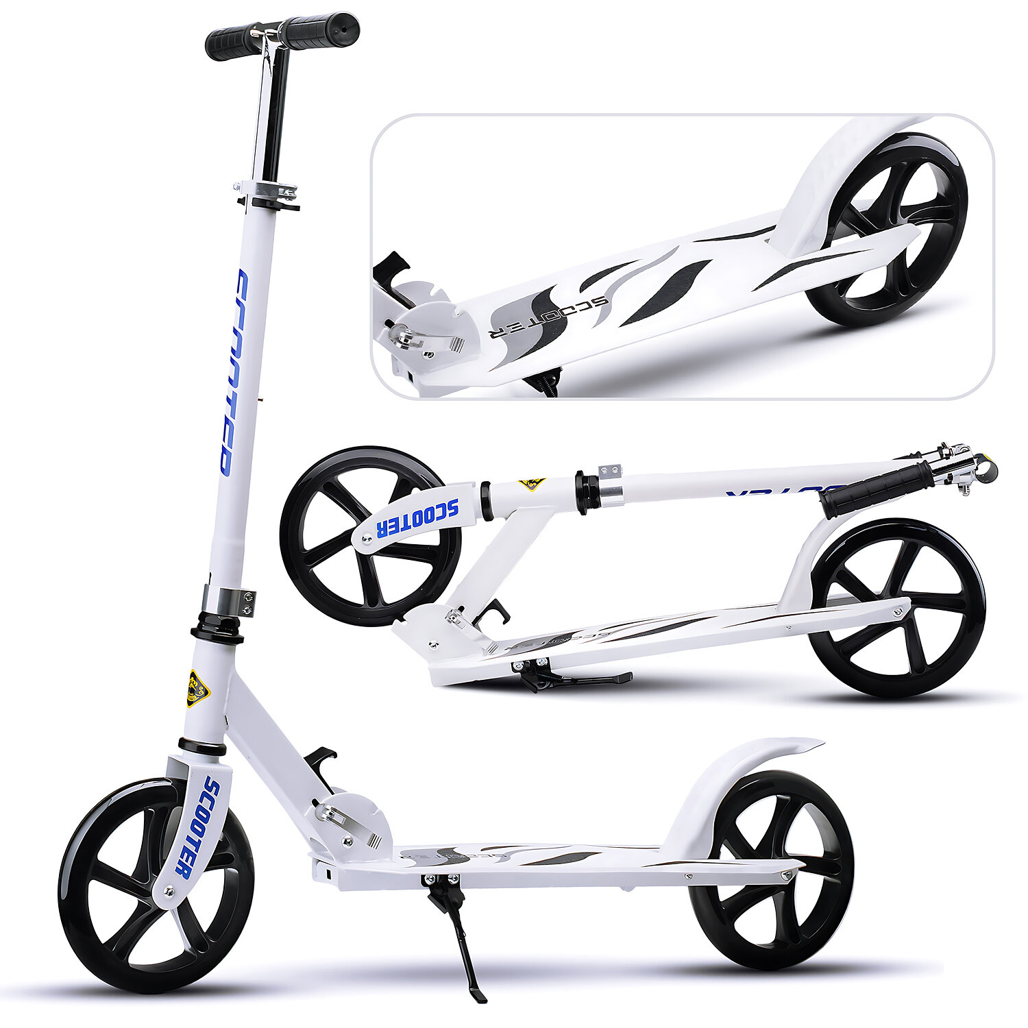 Самокат U038251Y 2-х кол, белый, до 80 кг. Рекомендованный возраст от 5 лет