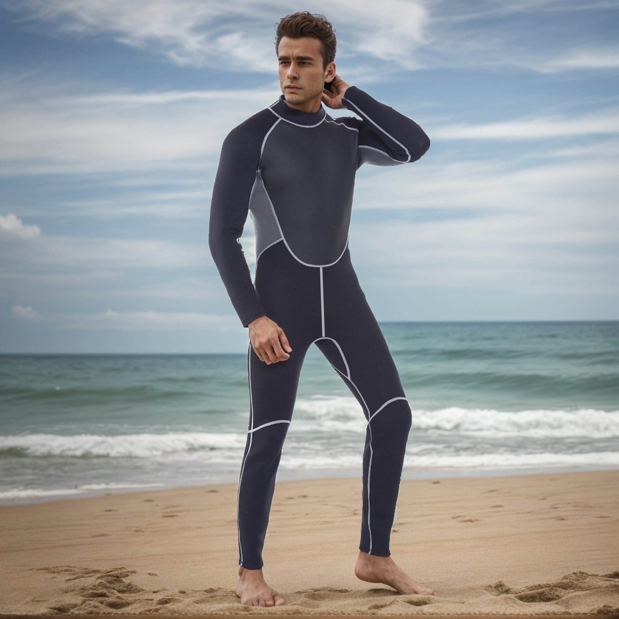 Водолазный костюм толщиной 3 мм из неопрена, подходит для серфинга и подводного плавания с маской и трубкой