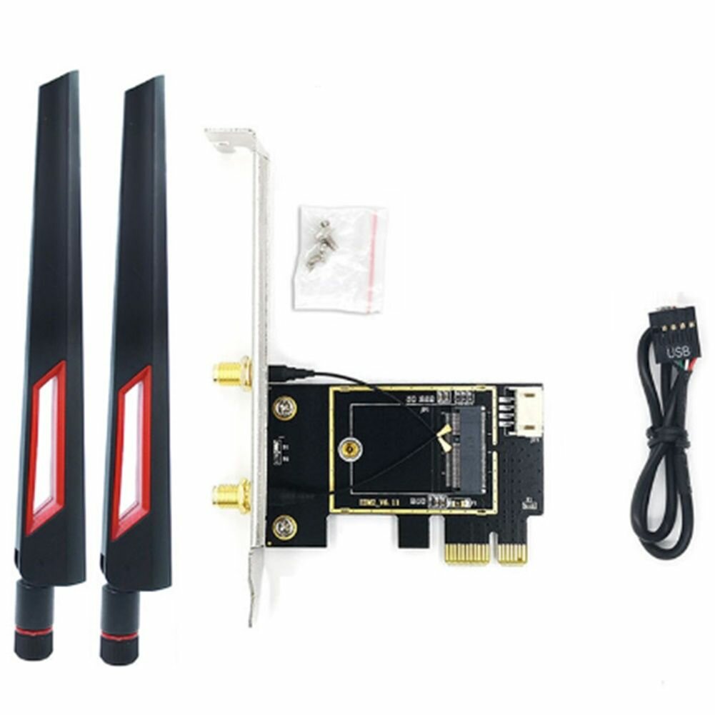 Карта адаптера беспроводной сетевой карты MyPads NGFF M.2 на PCIE с антенной 10DB