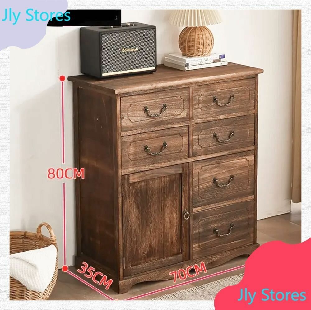 Комод из цельного дерева, простое хранение в стиле ретро, многослойный