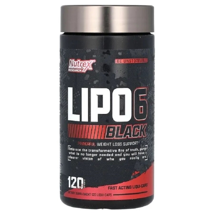 Сверхэффектиный жиросжигатель Lipo-6 Black International Fast Absorbing 120 капс (Nutrex)