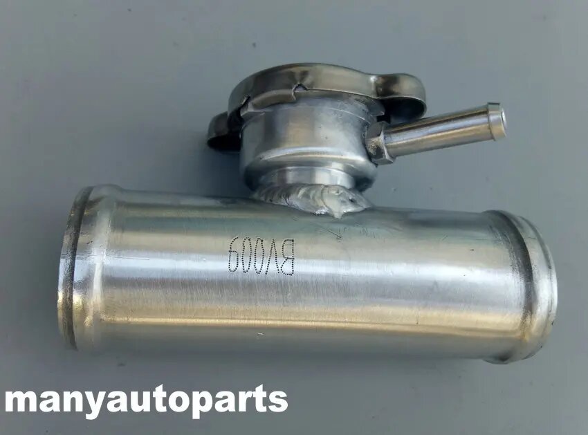 Новый полированный алюминий 38 мм в линию, кожух шланга радиатора, горловина 1-1/2"