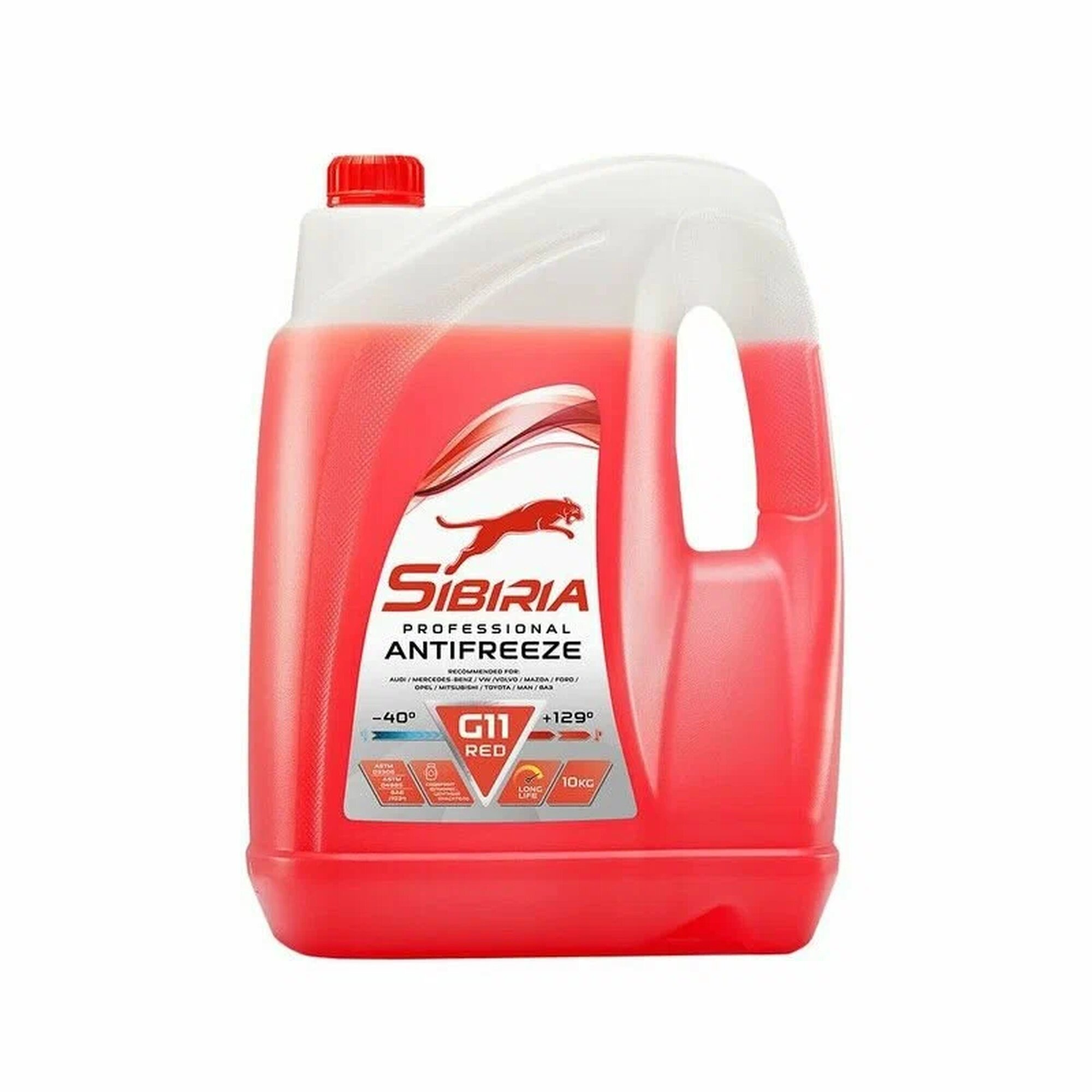 Антифриз Sibiria G11, готовый, красный, -40°С, 10кг