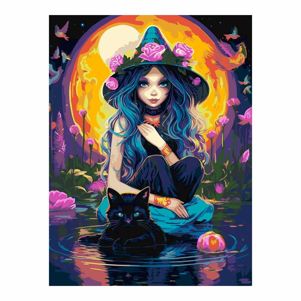 Картина по номерам 40х50см Маленькая ведьма LORI Кпн-402