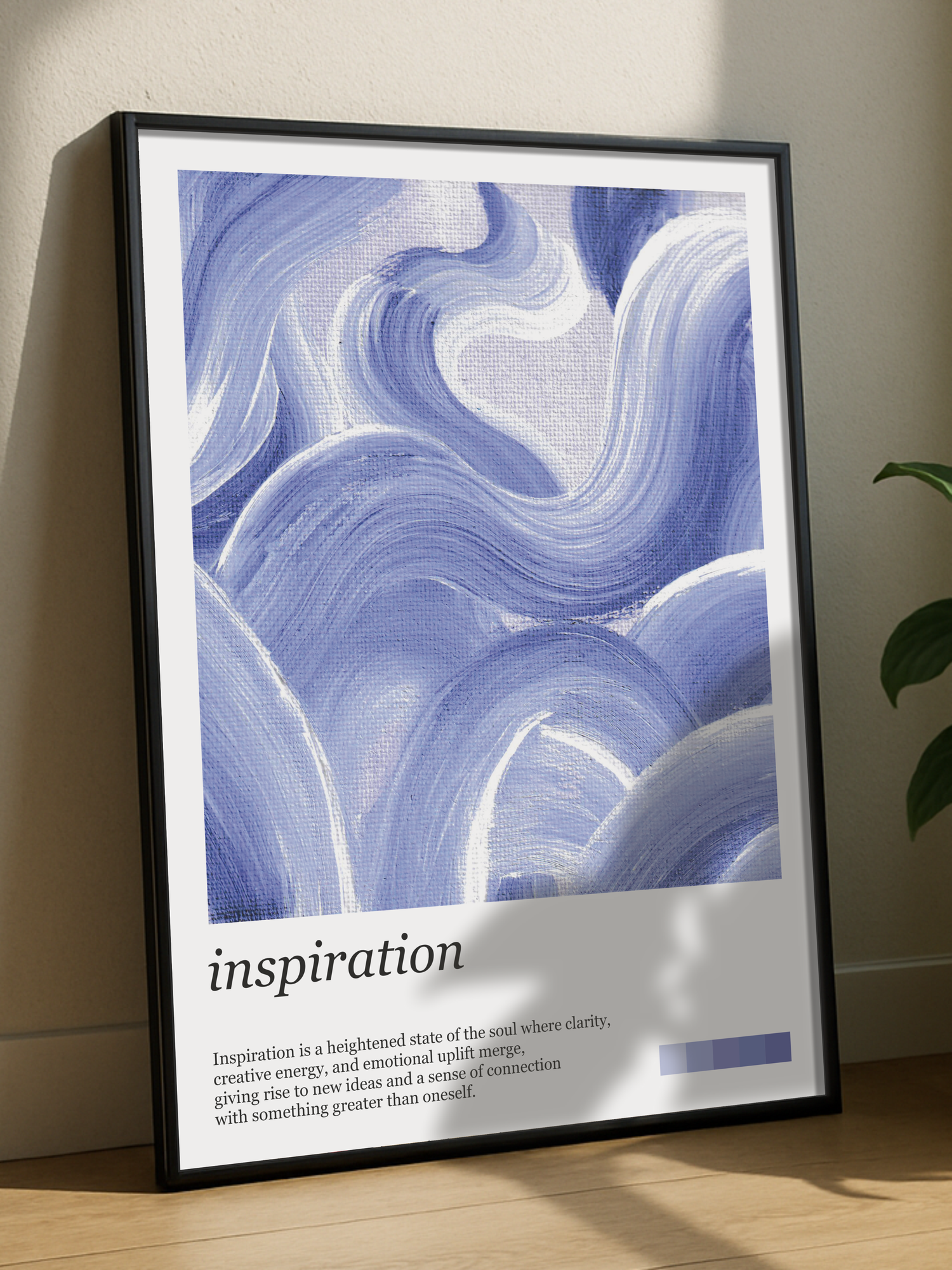 Постер плакат вдохновение "inspiration" А4, волны, абстракция, интерьерный, без рамы, плотная матовая бумага 21x30 см.