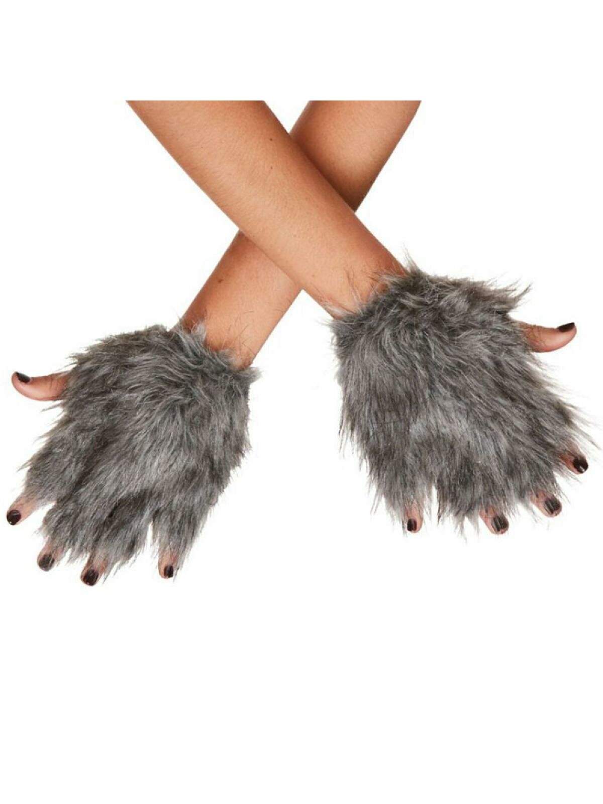 Плюшевые волчьи перчатки