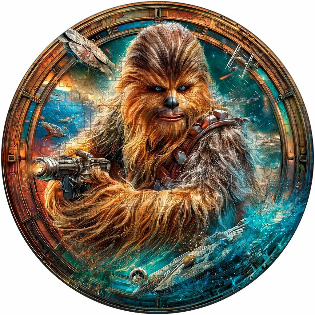 Деревянный пазл BoberBox "Чубакка", круглый