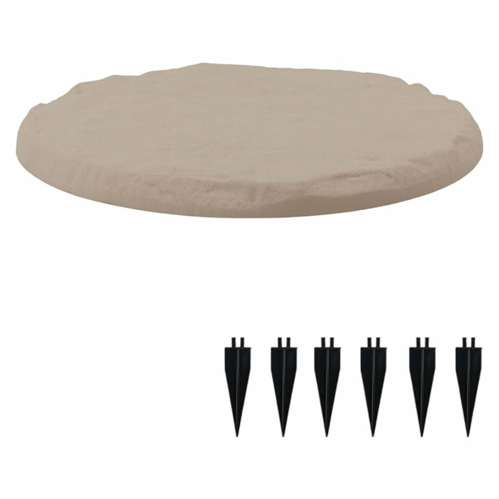 Декоративная плитка для газона (бежевая, круглая, имит. шифер)