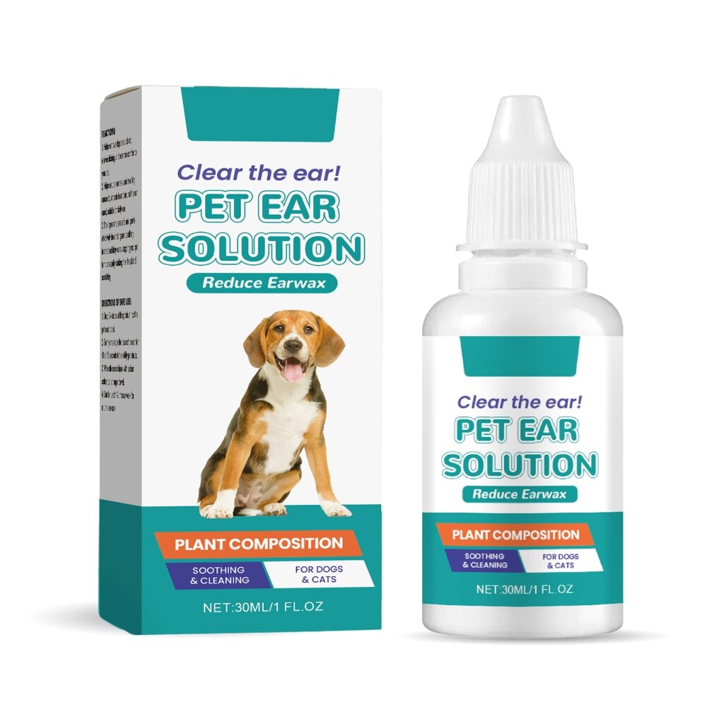 Очиститель ушей для Собак Кошек От Зуда Очиститель ушей для домашних животных 30 мл