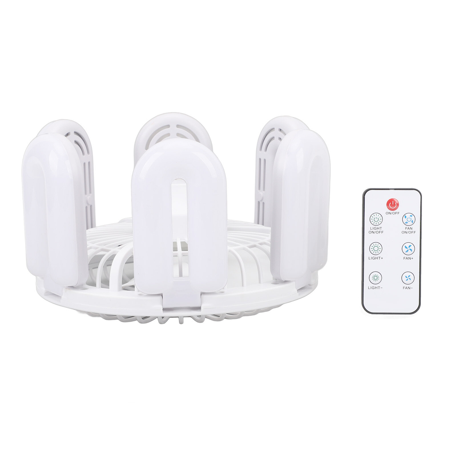 Потолочный вентилятор E27 с пультом дистанционного управления, 6 лампочек в форме буквы U, 3 лопасти вентилятора, регулируемая скорость ветра, светодиодный потолочный вентилятор с белой подсветкой 6500 К