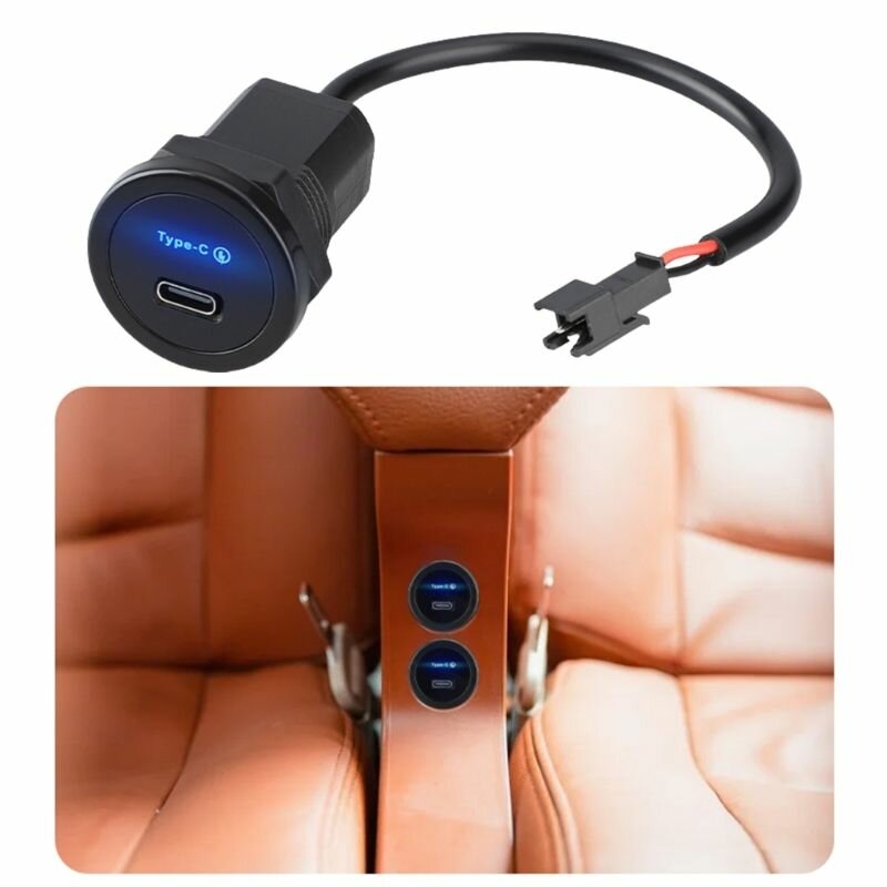 30 Вт PD3.0 USB Type C Розетка для Быстрой Зарядки Автомобильного Автобуса, 12 В/24 В Адаптер Питания Крепления на панели