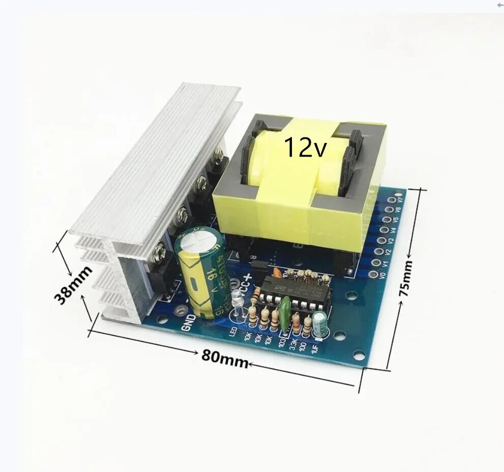 Инвертор DC-AC 12/24В в 220/380В 500Вт, 12v