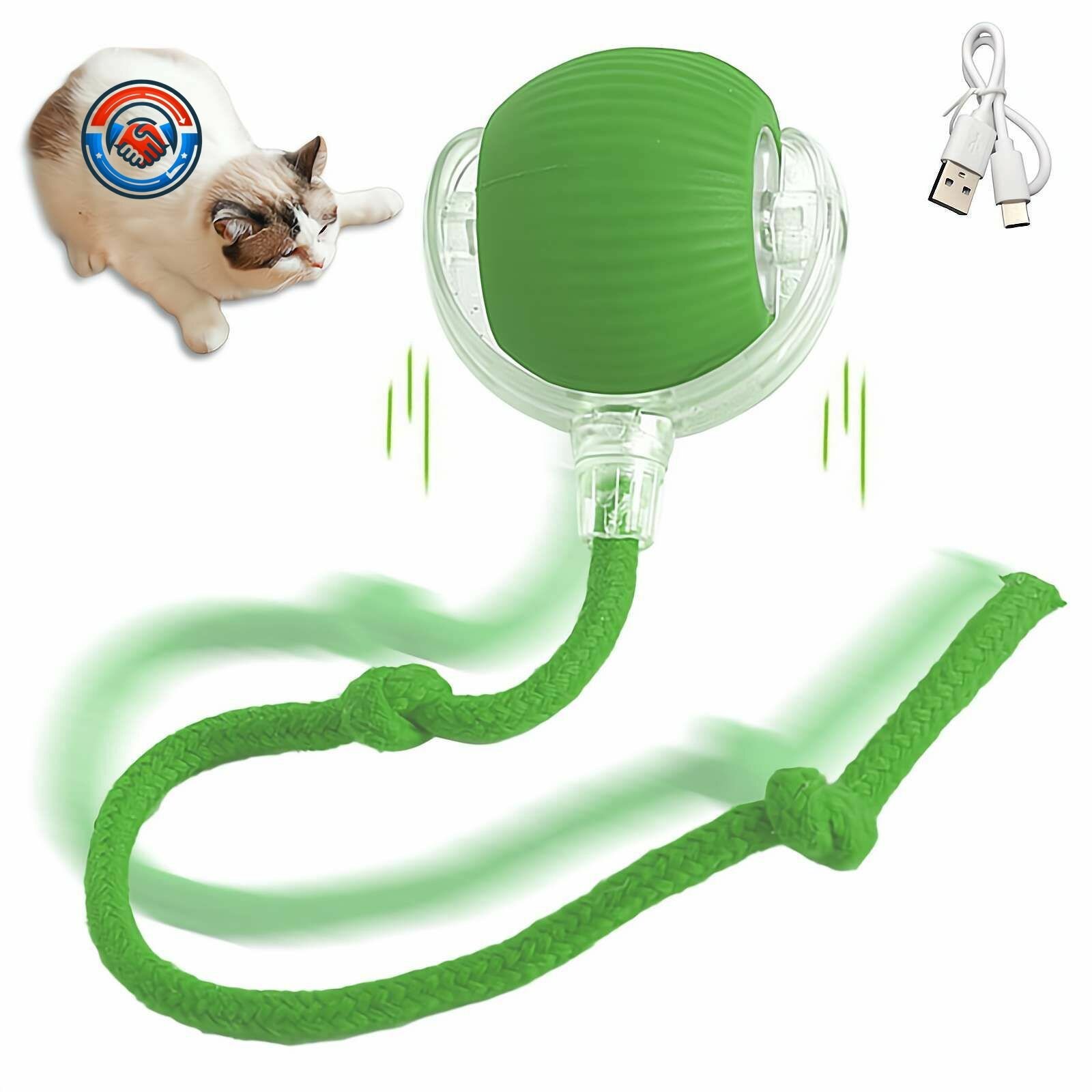 Интерактивный мяч-перископ для кошек, автоматическая игрушка с тремя режимами, звуками птиц и зарядкой Type-C, активируется лапой, остановка через 5 мин