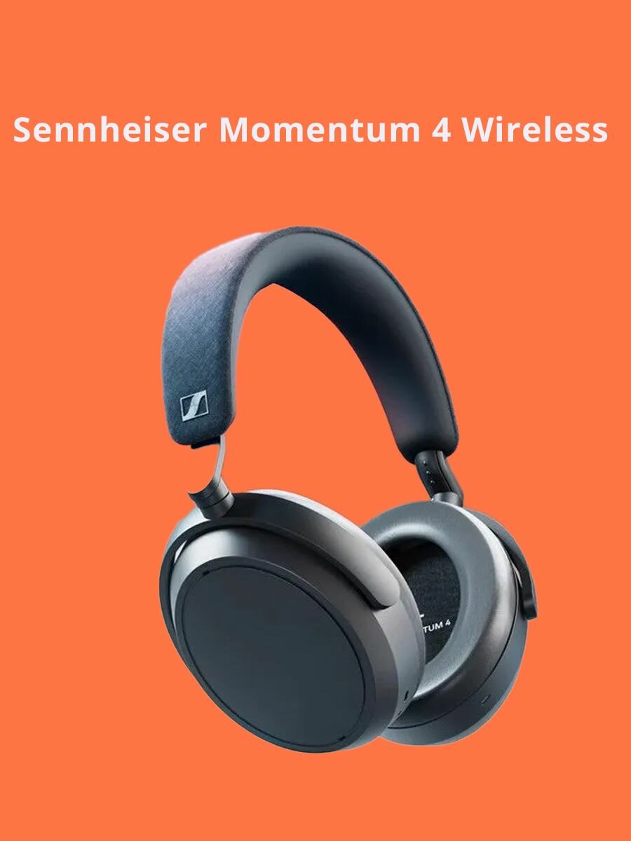 Sennheiser Наушники беспроводные с микрофоном Sennheiser Momentum 4 Wireless, Bluetooth, 3.5 мм, USB Type-C, серебристый, серый металлик