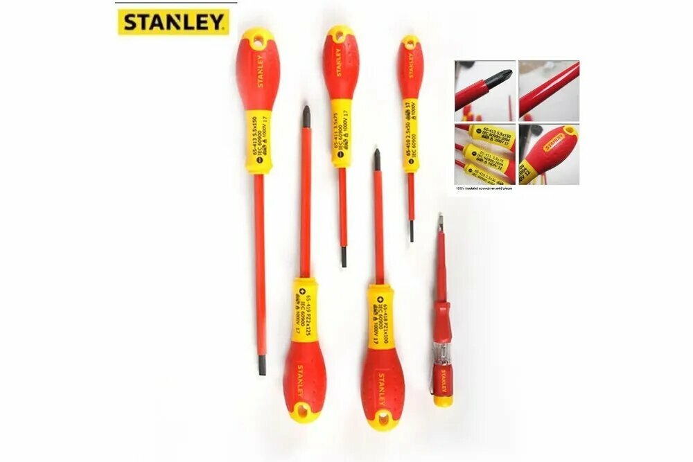 STANLEY 65-443-14 , Набор изолированных отверток электрика, двухцветная рукоятка