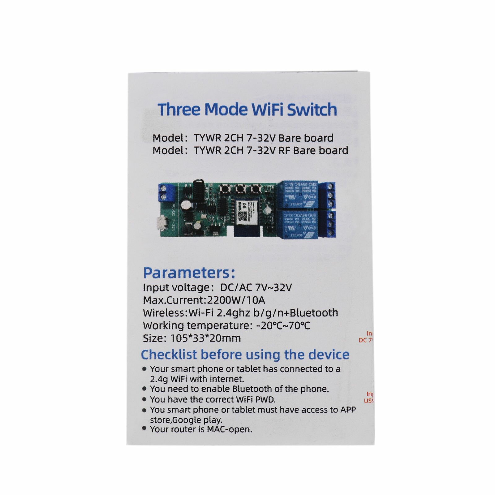 Tuya WiFi реле 2CH для управления устройствами 5 32V через приложение, совместимо с Alexa