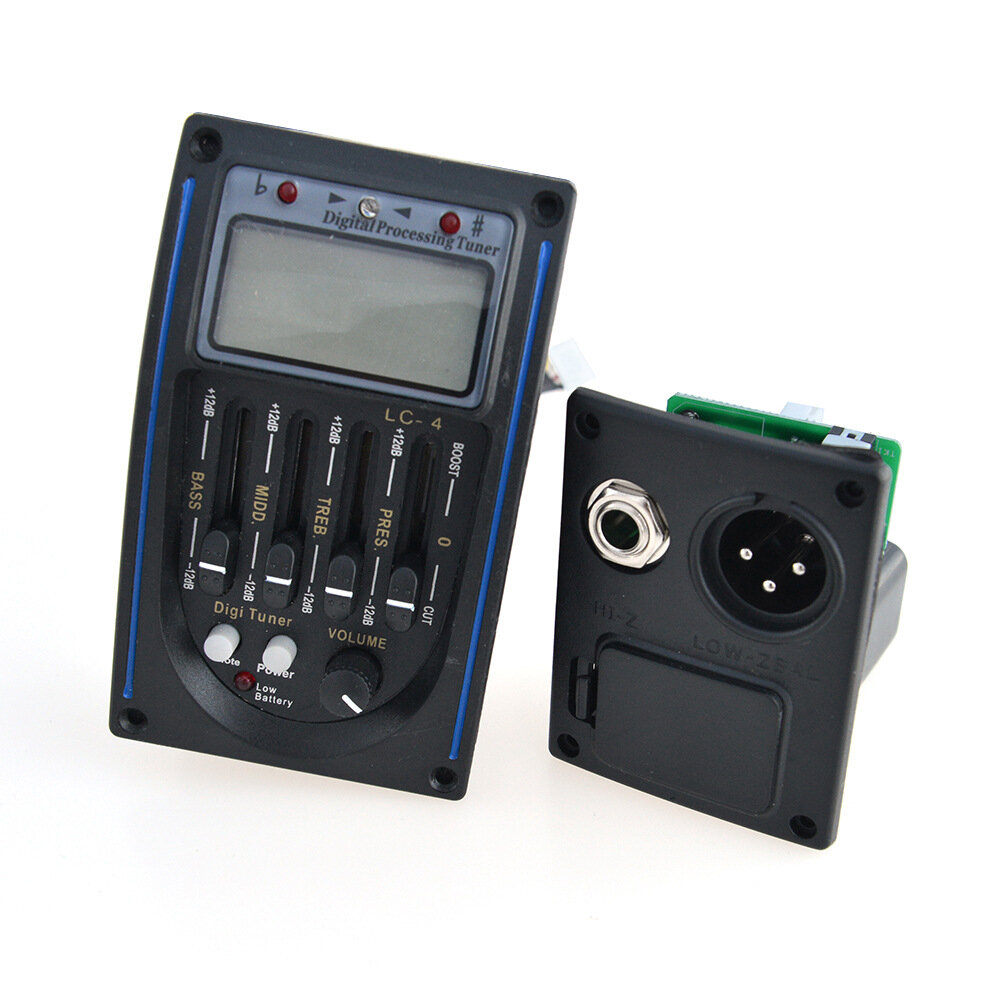 5-Полосный Предусилитель Акустической Гитары, Эквалайзер, Пьезо-Звукосниматель, Тюнер, Усилитель, ЖК-Дисплей