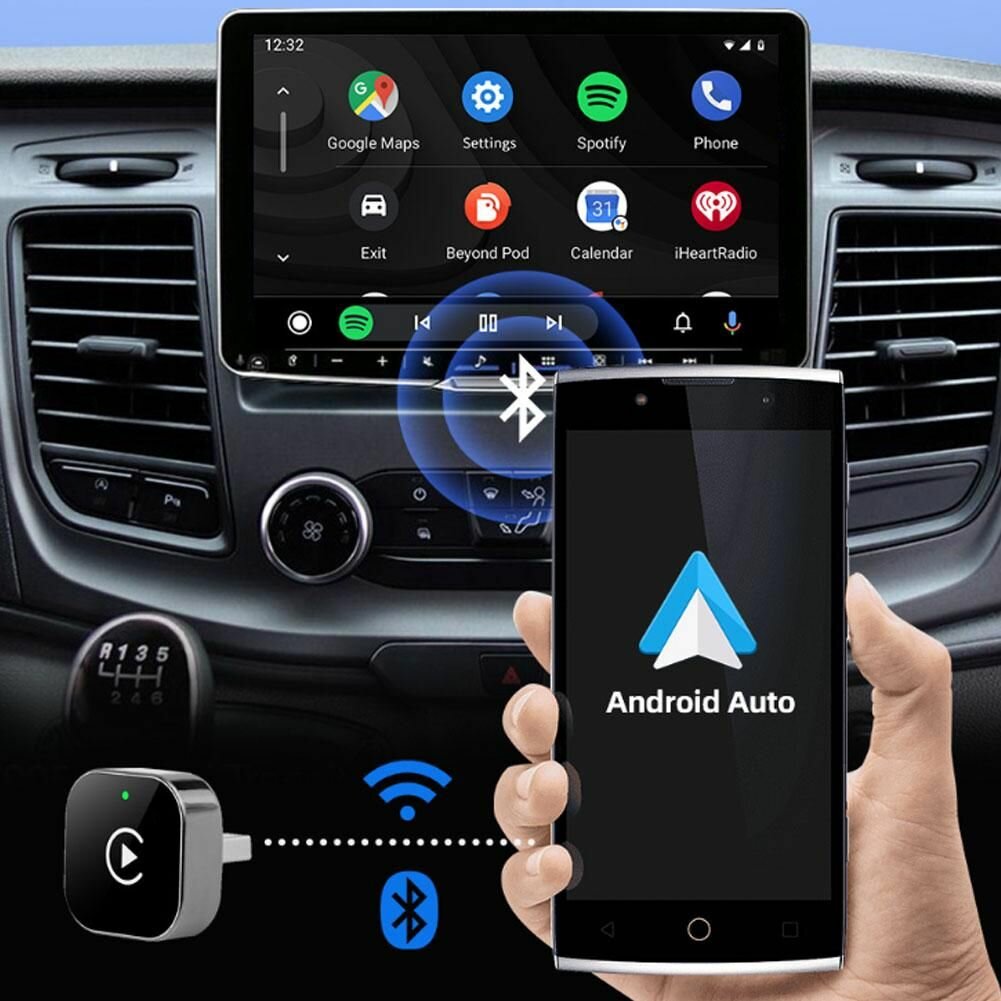Адаптер Android Auto беспроводной, переходник с проводного на беспроводной режим, для автомобиля, мультимедийная система