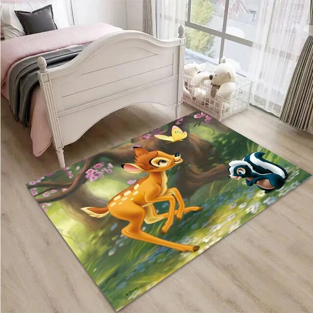 Ковер Miniso с принтом Disney Bambi, подходит для украшения гостиной и спальни, детская нескользящая диванная подушка/коврик для двери/напольный коврик.