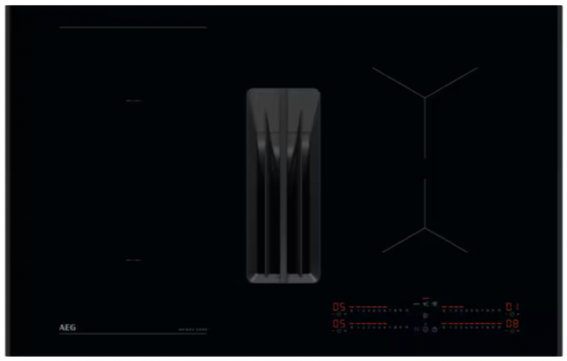 Варочная панель индукционная с вытяжкой AEG NCH84B03AB, черный (Германия)