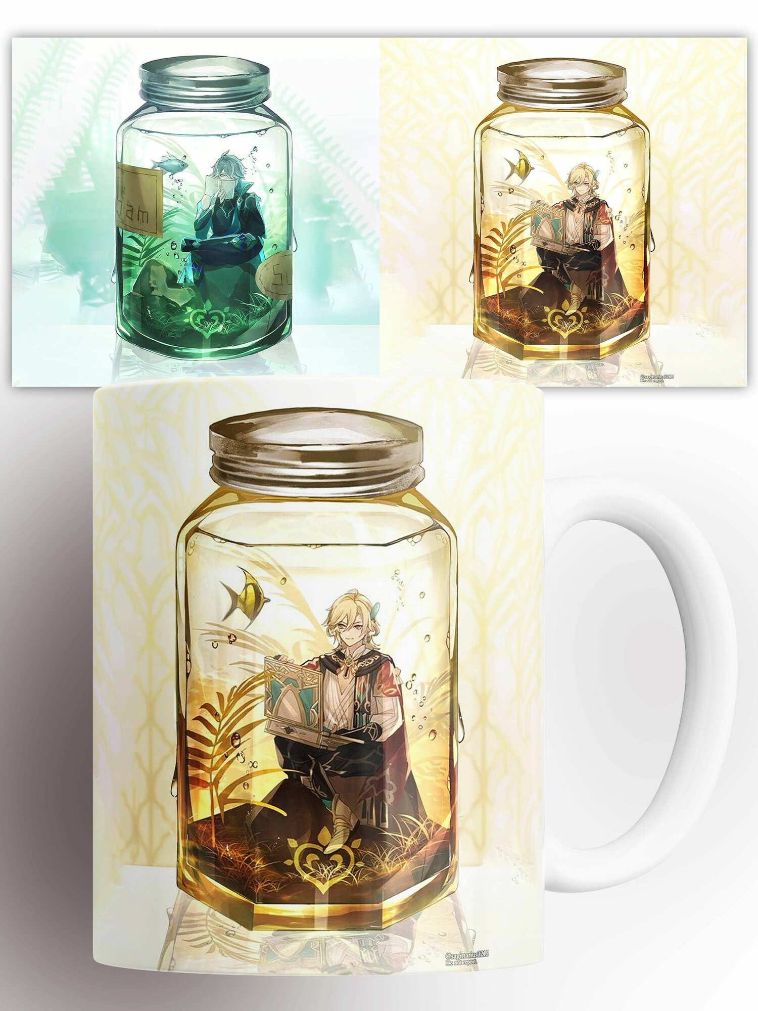 Кружка Геншин Импакт Genshin Impact Кавех и Аль Хайтам 330мл