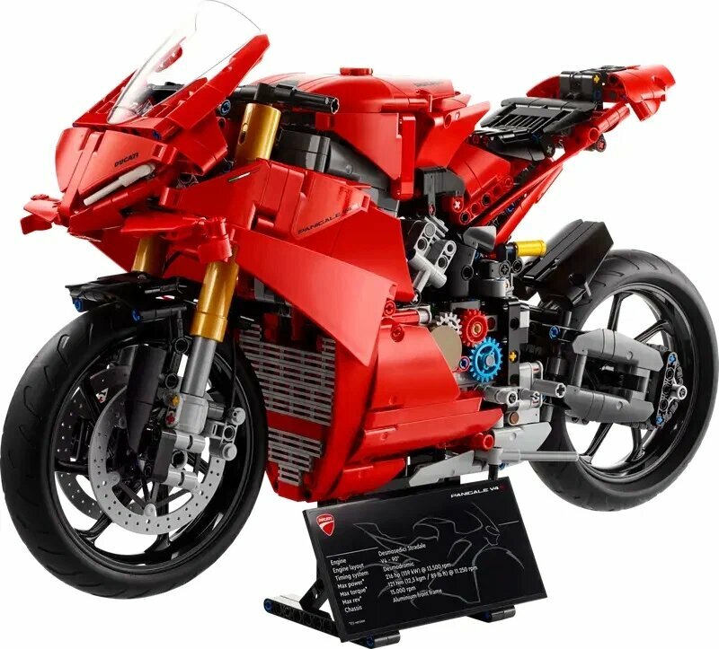 Конструктор совместим с Lego, Мотоцикл Ducati Panigale V4 S, 1603 деталей, для мальчиков и девочек