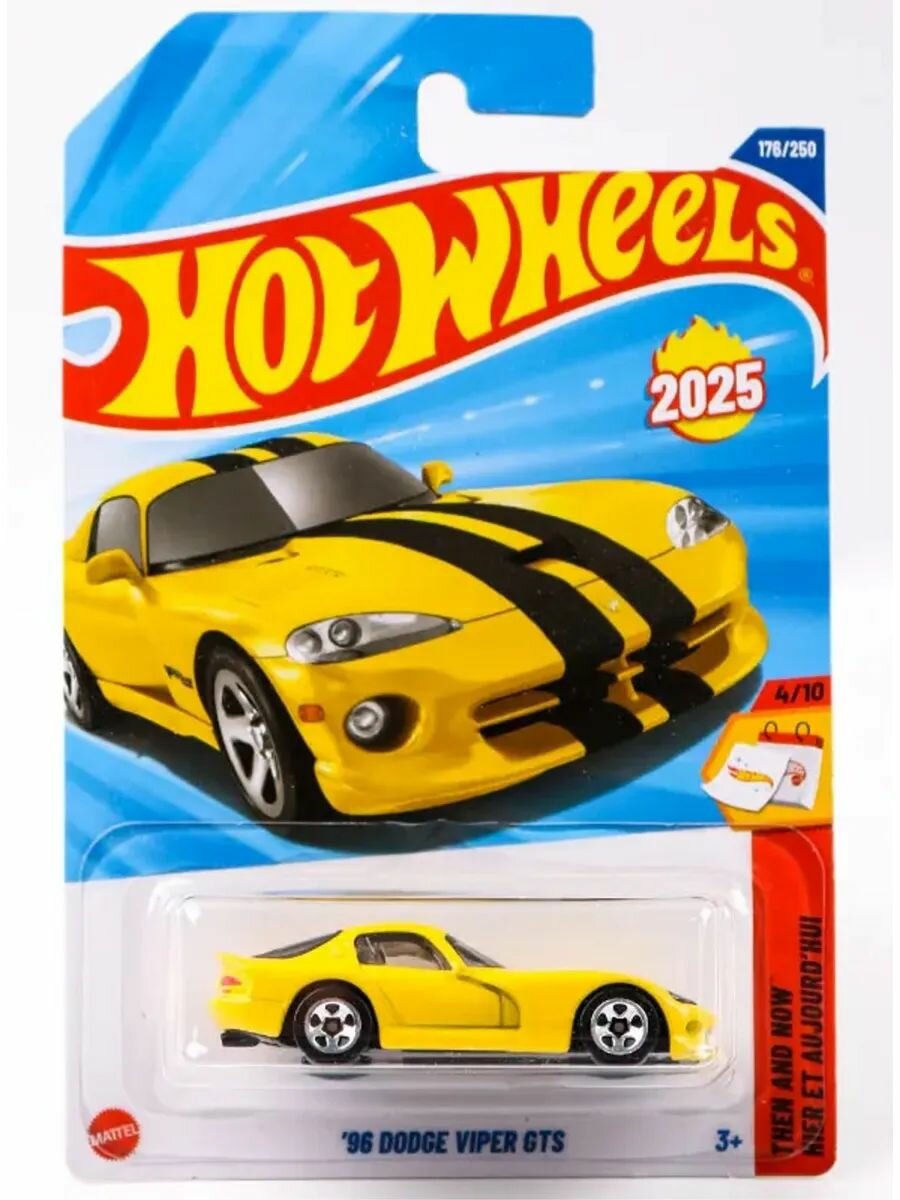 JBB95 Hot Wheels машинка металлическая игрушка коллекционная масштабная модель 96 Dodge Viper GTS кейс 2025
