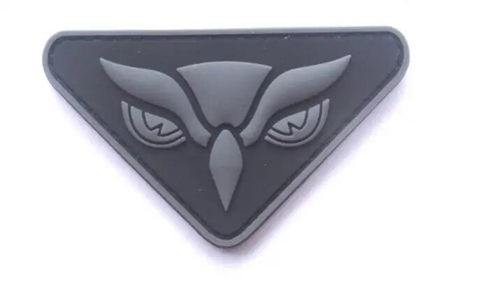 Водонепроницаемые нашивки с головой совы PVC 8x5см Серый, grey