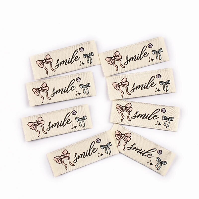 Нашивки "Smile" с бантом, 50pcs cp4180-2