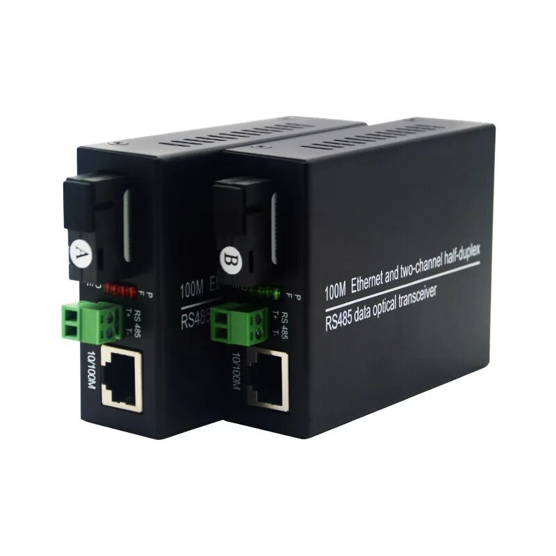 PW-RS485/422/232 Оптоволоконный медиаконвертер RS485 RJ45(100Mbps)