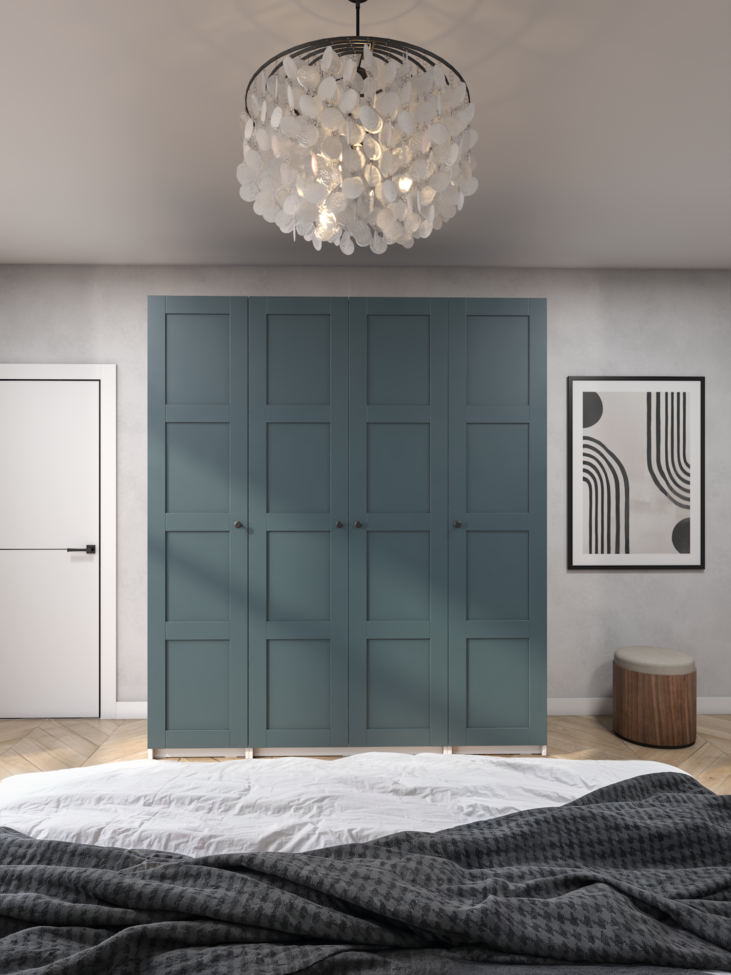 Шкаф икеа пакс, макс, фасады темно-бирюзовые, 200 см х 233 см х 61 см