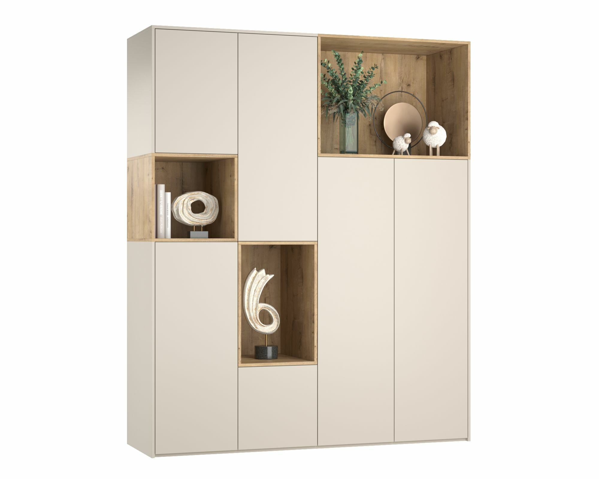 Шкаф распашной для одежды "Рокки 21" 180х220х55 Сатин / Дуб Крафт золотой