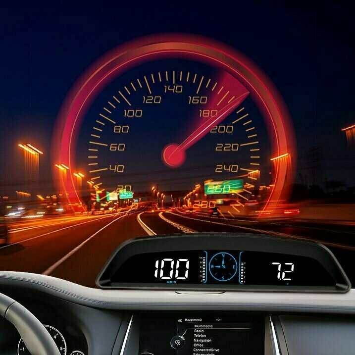 Бортовой компьютер HUD obd (Свободная скобка) цифровой спидометр, компас, время в пути
