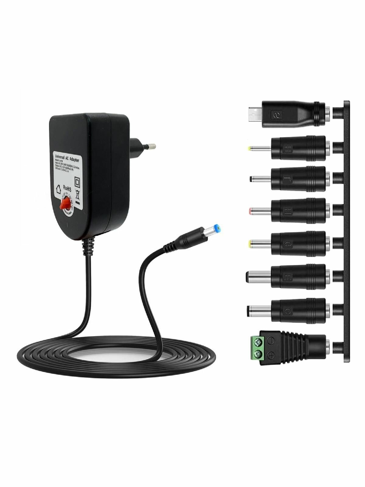 Электроника, Регулируемый адаптер питания 3-12 В, вход DC100-240V, преобразование в DC5521