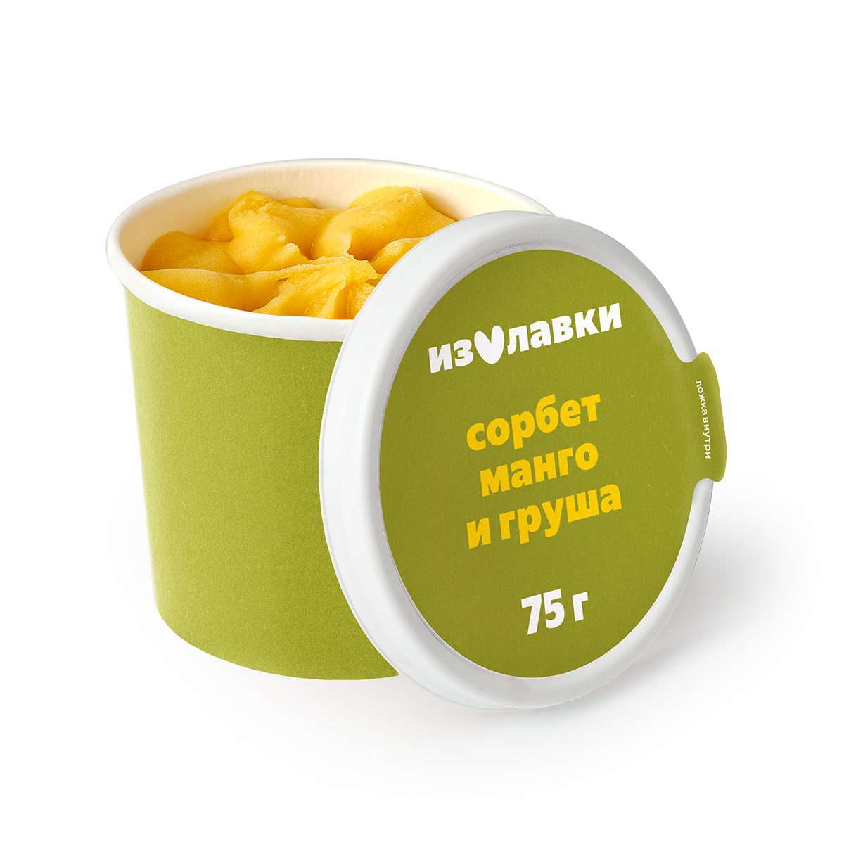 Сорбет "Из Лавки" манго-груша, без молока и сливок, 75 г, не выше −18 °C